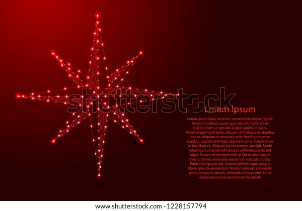Wind Rose Compass Futuristic Polygonal Red Stock Vector (Royalty Free ...