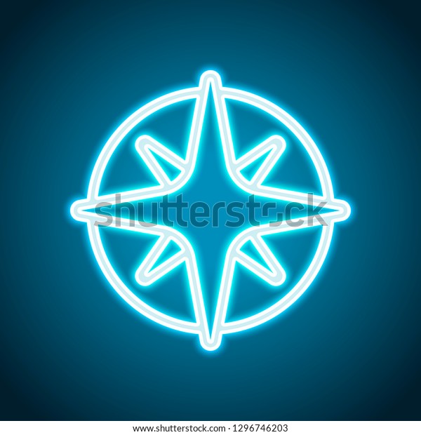 Wind Rose Compass Star Outline Linear Stock Vector (Royalty Free ...