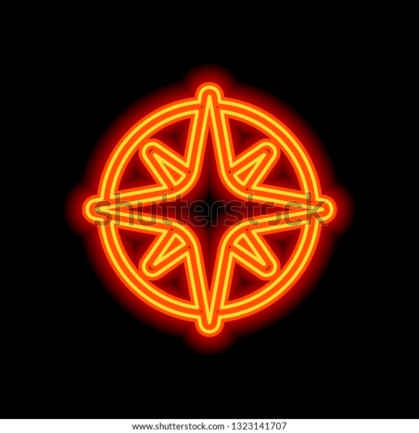 Wind Rose Compass Star Outline Linear Stock Vector (Royalty Free ...