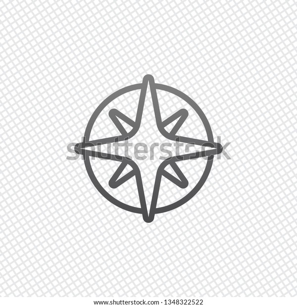 Wind Rose Compass Star Outline Linear Stock Vector (Royalty Free ...