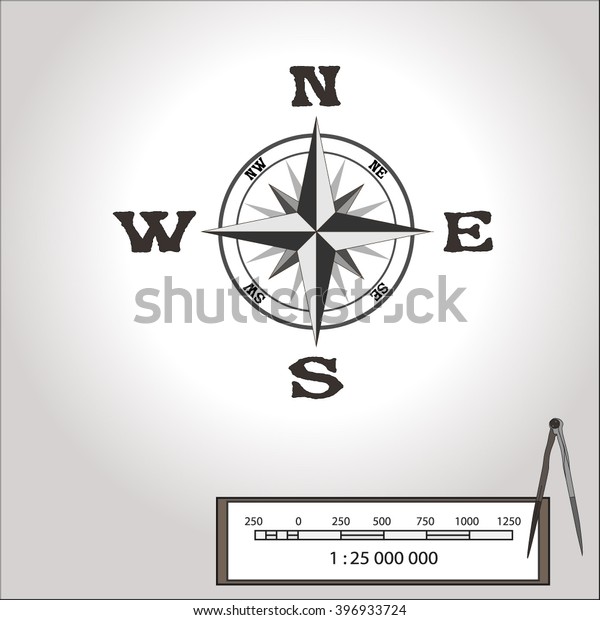 Wind Rose Illustration Isolated Vector Element Stock Vector (Royalty ...