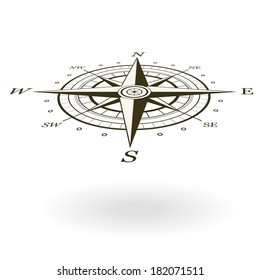 Wind Rose Isolated On White Background Stock Vector (Royalty Free ...