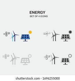 Wind Solar Power Energy Vector Icon Stock Vector (Royalty Free ...
