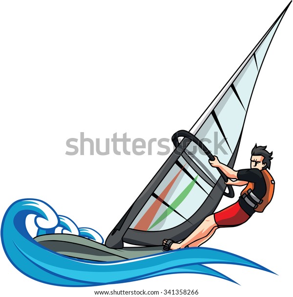 Wind Surfing Vector Illustration Design Stock Vector (Royalty Free ...