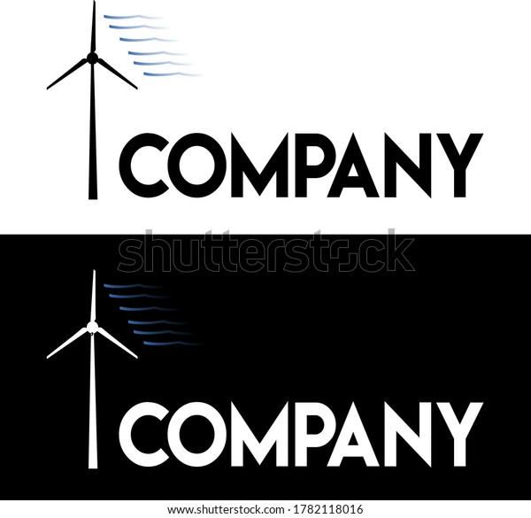 Wind Turbine Concept Logo Type Stock Vector (Royalty Free) 1782118016 ...