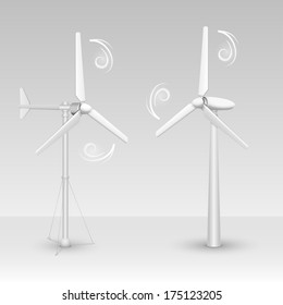 Vektor Stok Wind Turbine Isolated Vectors Two Types (Tanpa Royalti ...