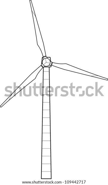 wind turbine line art