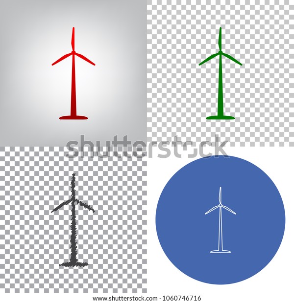 Wind Turbine Logo Sign Vector 4 Stock Vector (Royalty Free) 1060746716 ...