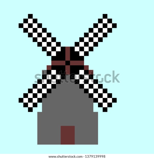 Wind Turbine Pixels Art Stock Vector (Royalty Free) 1379139998 ...