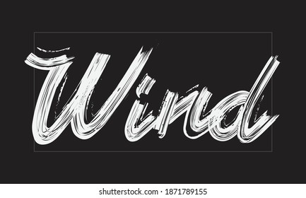 Wind Typography Handwritten Modern Paint Brush Stock Vector (Royalty ...