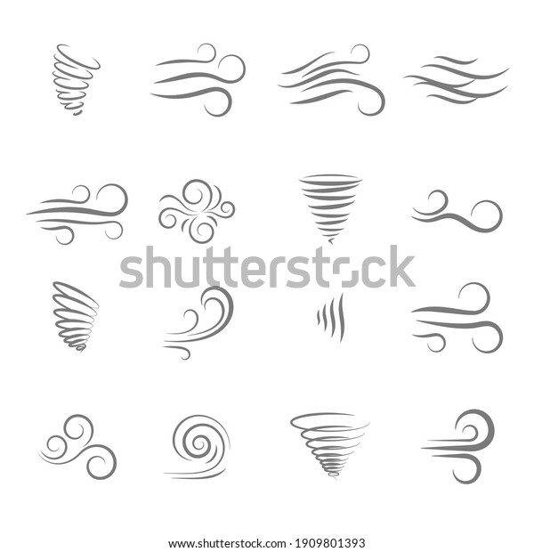 Wind Weather Environment Nature Icon Set Stock Vector (Royalty Free ...