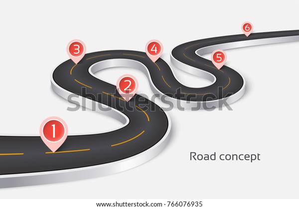 Winding 3d Road Infographic Concept On Stock Vector (Royalty Free ...