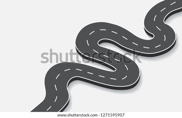 Winding Road Conceptcurved Road Template Stock Vector (Royalty Free ...