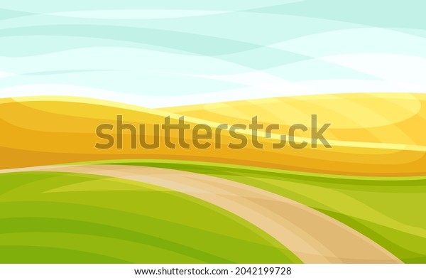 Winding Road Going Into Distance Grassy Stock Vector (Royalty Free ...