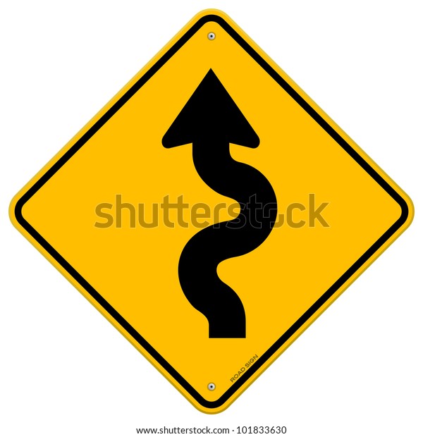 Winding Road Sign Stock Vector (Royalty Free) 101833630