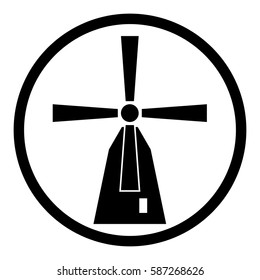 Windmill Icon Circle On White Background Stock Vector (Royalty Free ...