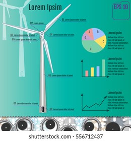 Wind Infographics Windmills Resource Generate Energy Stock Vector ...