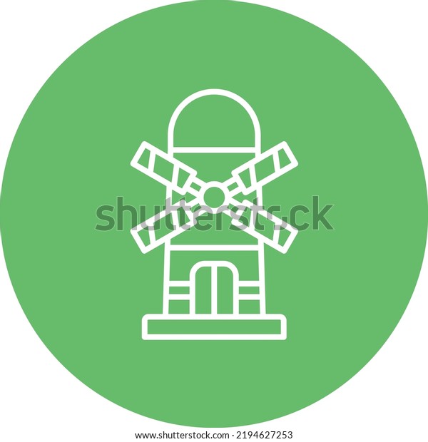 Windmill Line Circle Icon Vector Image Stock Vector (Royalty Free ...