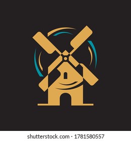 Windmill Logo Icon Design Template Elements Stock Vector (Royalty Free ...