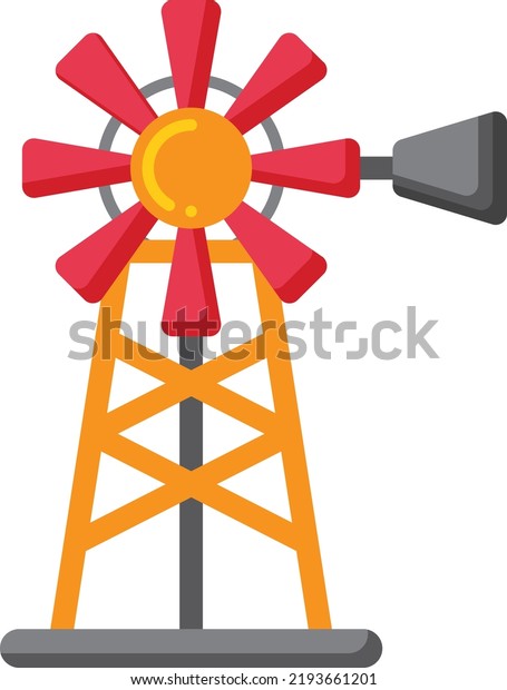 Windmills Cartoon Vector Illustration Stock Illustration Stock Vector ...