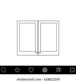 Window Black Outline Vector Icon Editable Stock Vector (Royalty Free ...