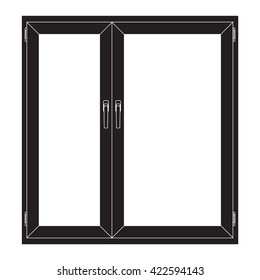 Window Black Outline Vector Illustration: เวกเตอร์สต็อก (ปลอดค่า ...
