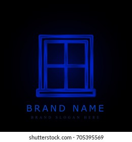 Window Blue Chromium Metallic Logo Stock Vector (Royalty Free ...