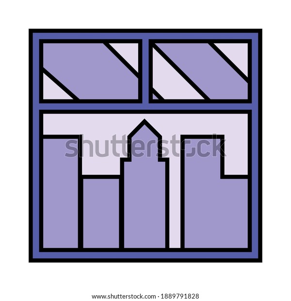 Window City Buildings View Design Architecture Stock Vector (Royalty ...