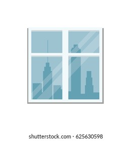 Window City Town View Stock Vector (Royalty Free) 625630598 | Shutterstock
