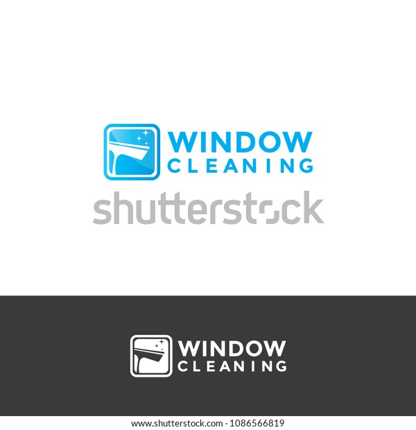 Window Cleaning Service Blue Logo Design Stock Vector (Royalty Free ...