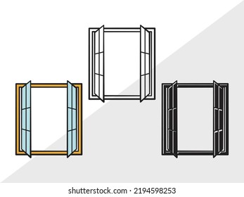 Window Clipart Svg Printable Vector Illustration Stock Vector (Royalty ...