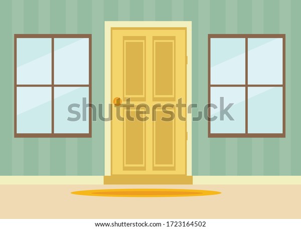 Window Door Flat Cartoon Style Vector: เวกเตอร์สต็อก (ปลอดค่าลิขสิทธิ์ ...