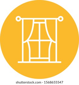 Window Drapes Curtains Outline Icon Stock Vector (Royalty Free ...