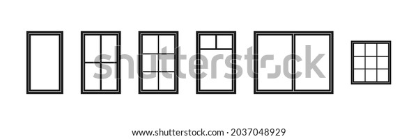Window Frame Silhouette Window Outline Icon Stock Vector (Royalty Free ...