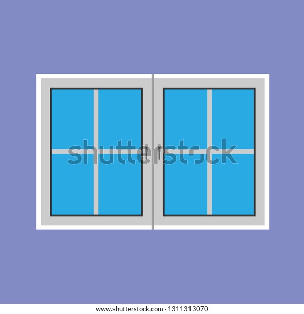 Window Glass Front View Architecture Vector Stock Vector (Royalty Free ...