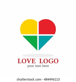 Window Heart Logo Icon Four Color Stock Vector (Royalty Free) 484496113 ...