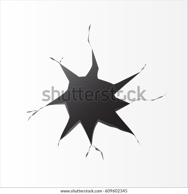 Window Hole Glass Crack Abstract Symbol Stock Vector (Royalty Free ...