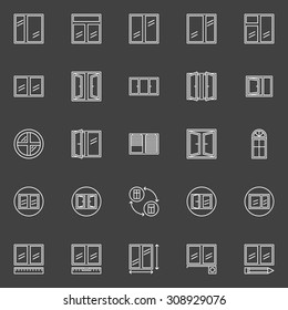 Window Installation Measurements Icons Set Vector Stock Vector (Royalty ...