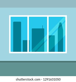Window Overlooking City Skyscrapers Vector Illustration Stock Vector ...