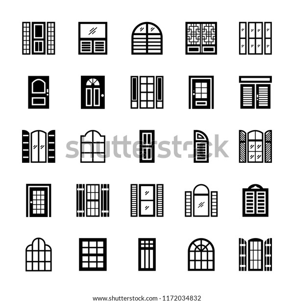 Window Shades Solid Icons Stock Vector (Royalty Free) 1172034832 ...