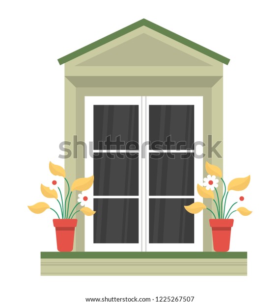 Window Shutter Depicting Exterior Home Stock Vector (Royalty Free ...