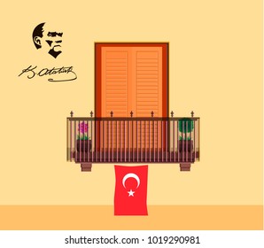 Window Turkish Flag Public Holidays National Stock Vector (Royalty Free ...