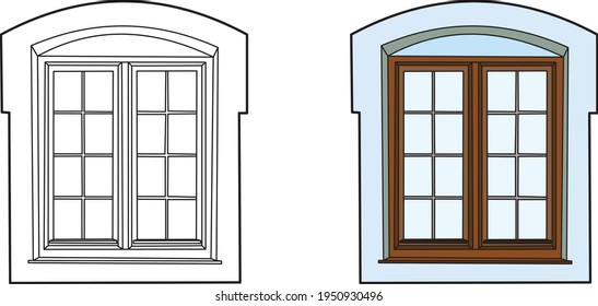 Window Vector Drawings Cartoon Vector Line Stock Vector (Royalty Free ...