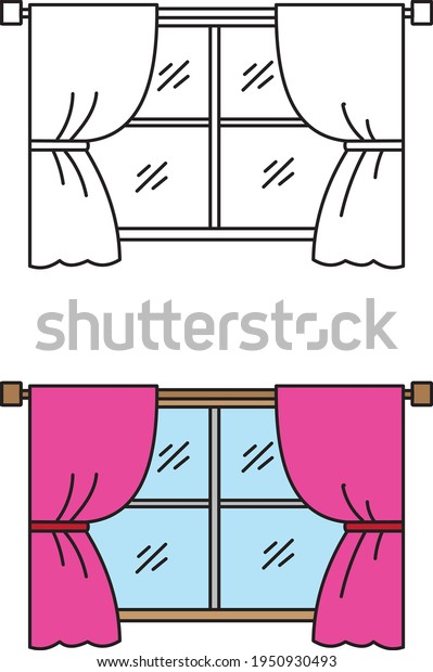 Window Vector Drawings Cartoon Vector Line Stock Vector (Royalty Free ...