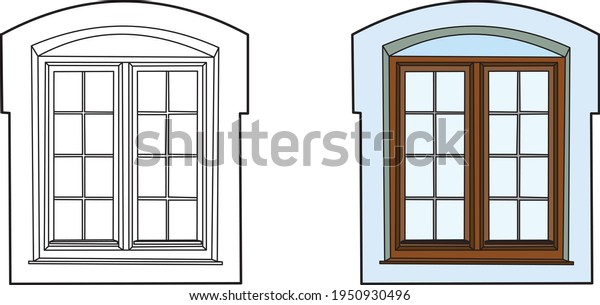Window Vector Drawings Cartoon Vector Line Stock Vector (Royalty Free ...