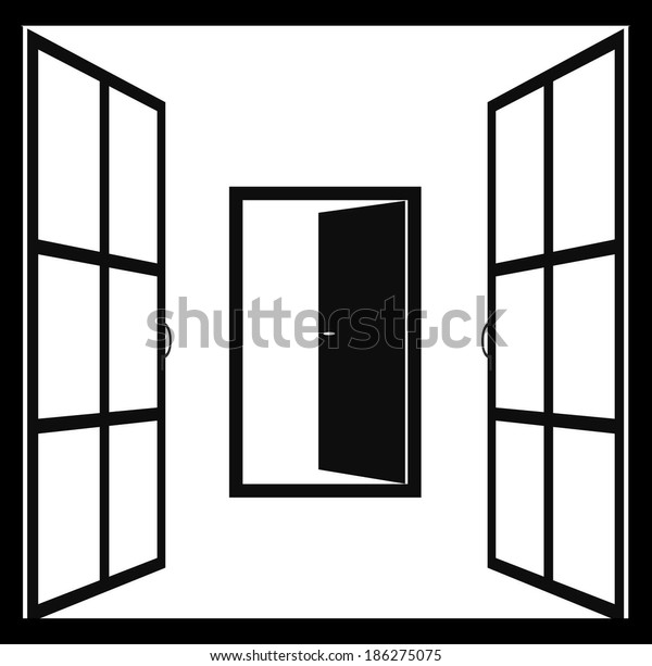 Window Wide Open Looked On Room Stock Vector (Royalty Free) 186275075 ...