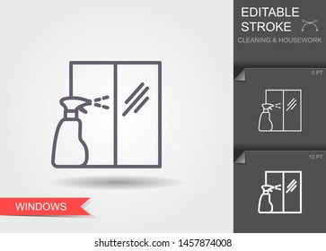 Window Cleaner Linear Icon Modern Outline Stock Vector (Royalty Free ...