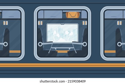 Windows Train Rail Transport Shown Outside Stock Vector (Royalty Free ...