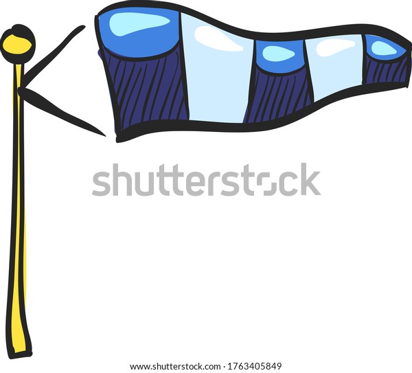 Windsock Icon Color Drawing Air Wind Stock Vector (Royalty Free ...