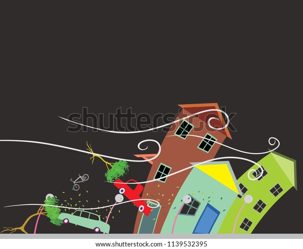 Windstorm Illustration Cartoon Stock Vector (Royalty Free) 1139532395 ...